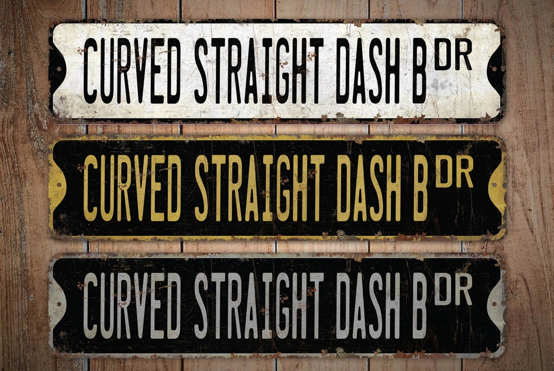 Curved Straight Dash B - Curved Straight Sign - Straight Dash Decor ...