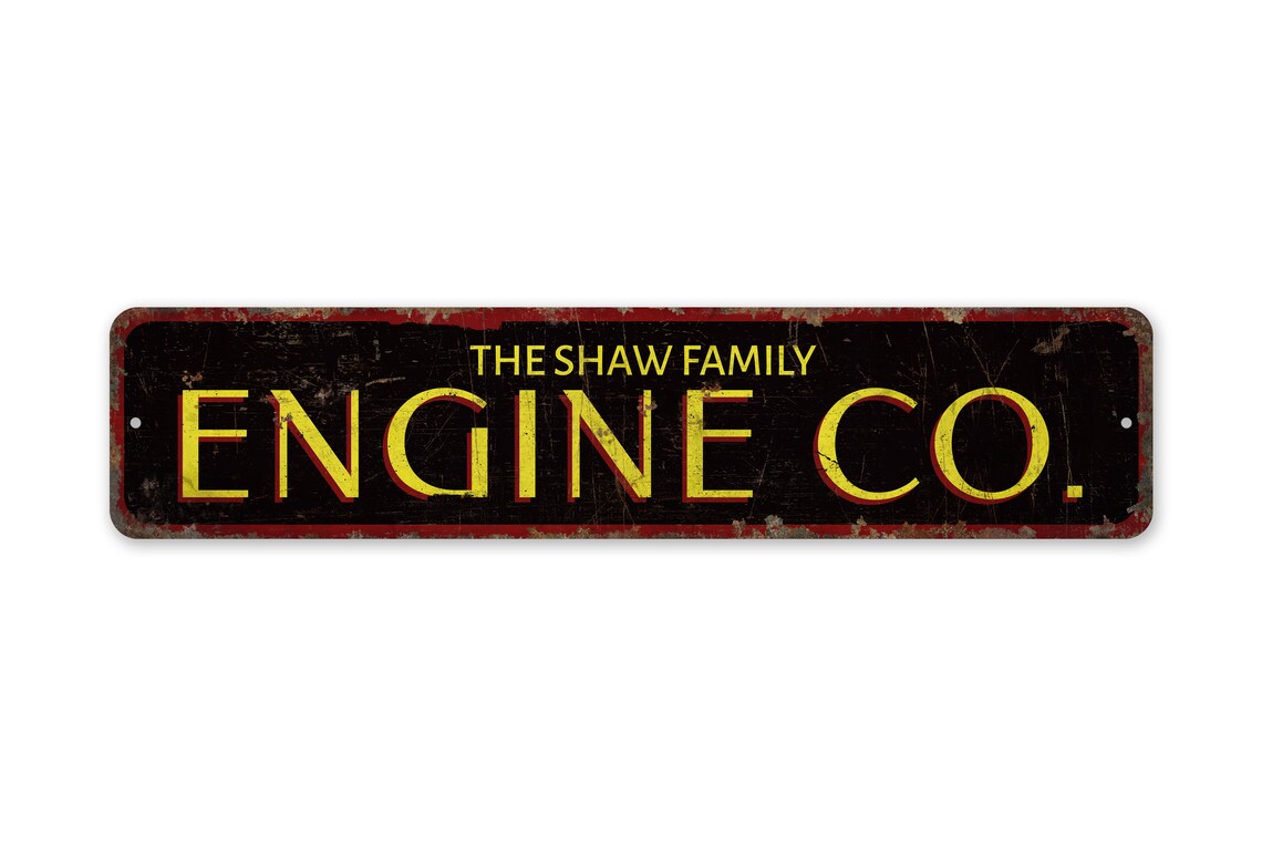 Engine Company Sign - Family Engine Co - Vintage Style Sign - Custom ...