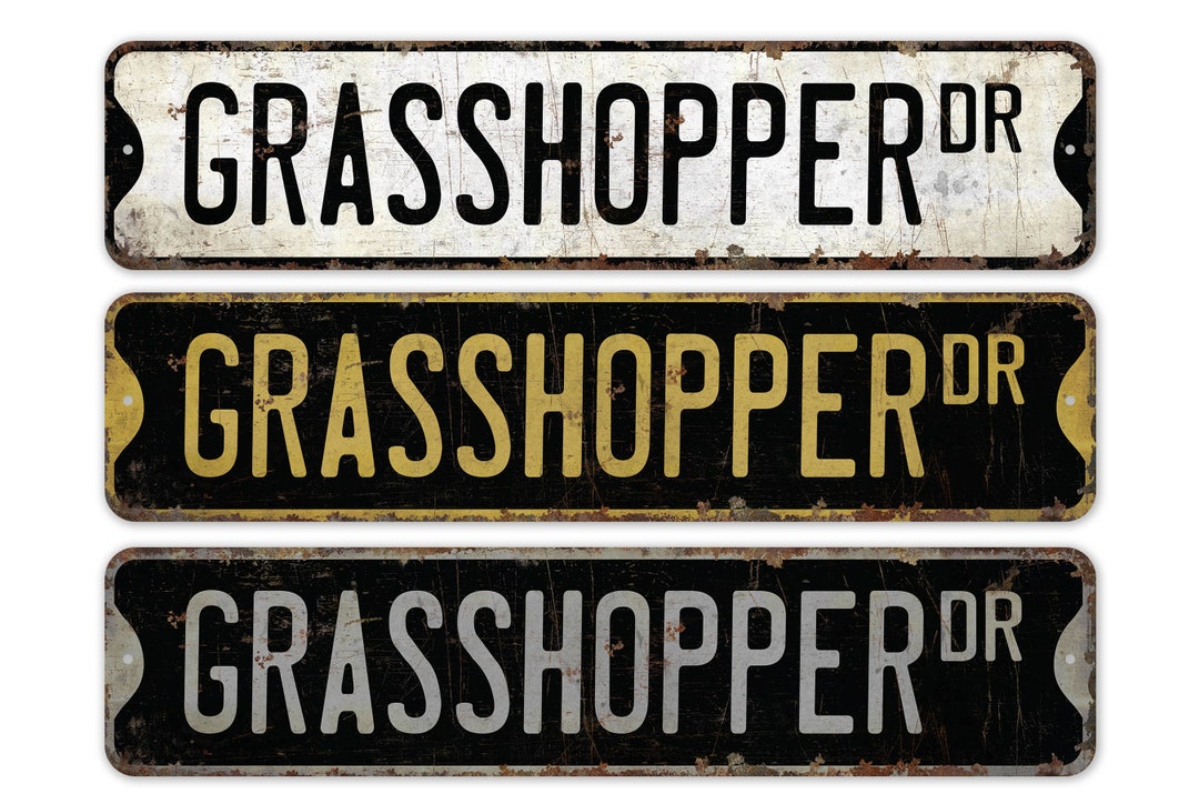 Grasshopper - Grasshopper Sign - Grasshopper Decor - Vintage Style Sign ...