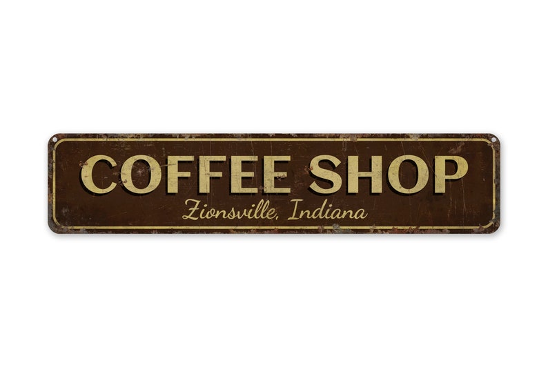 Coffee Shop Sign Custom Coffee Shop Vintage Style Sign - Etsy
