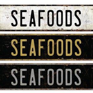 Seafood Sign Seafood Restaurant Seafood Decor Custom Seafood Sign ...