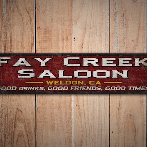 Custom Saloon Sign - Custom Saloon Decor- State Saloon Sign - City ...