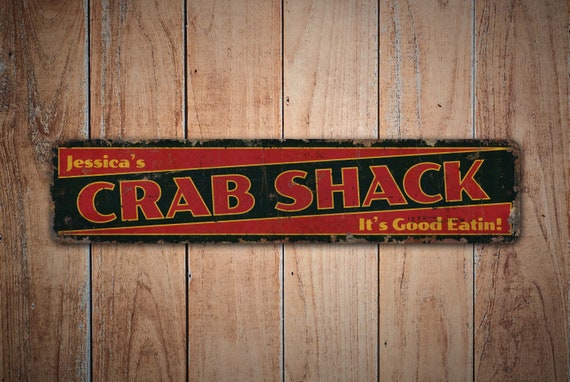 Crab Shack Sign Crab Shack Decor Vintage Style Sign | Etsy