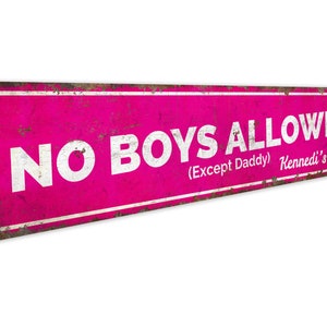 No Boys Allowed - Kids Room Sign - Kids Room Decor - Vintage Style Sign ...