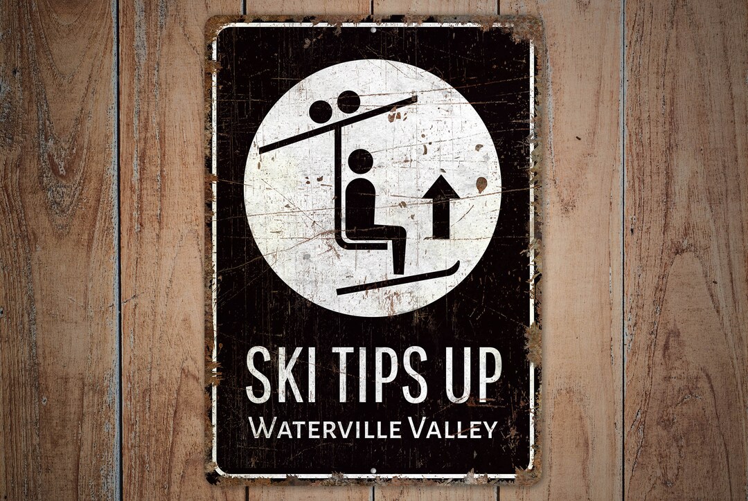 Ski Tips up Ski Tips up Decor Ski Valley Ski Tips up Sign Vintage Style ...