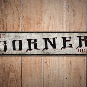 Corner Cafe Sign - the Corner Cafe - Vintage Style Sign - Corner Cafe ...