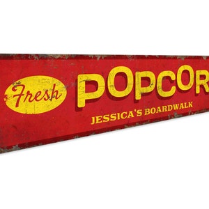 Fresh Popcorn Sign - Fresh Popcorn - Vintage Style Sign - Fresh Popcorn ...