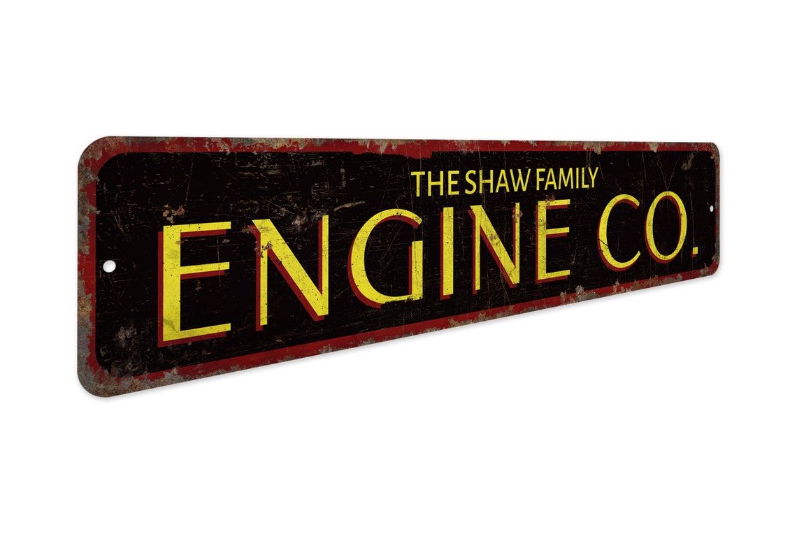 Engine Company Sign - Family Engine Co - Vintage Style Sign - Custom ...