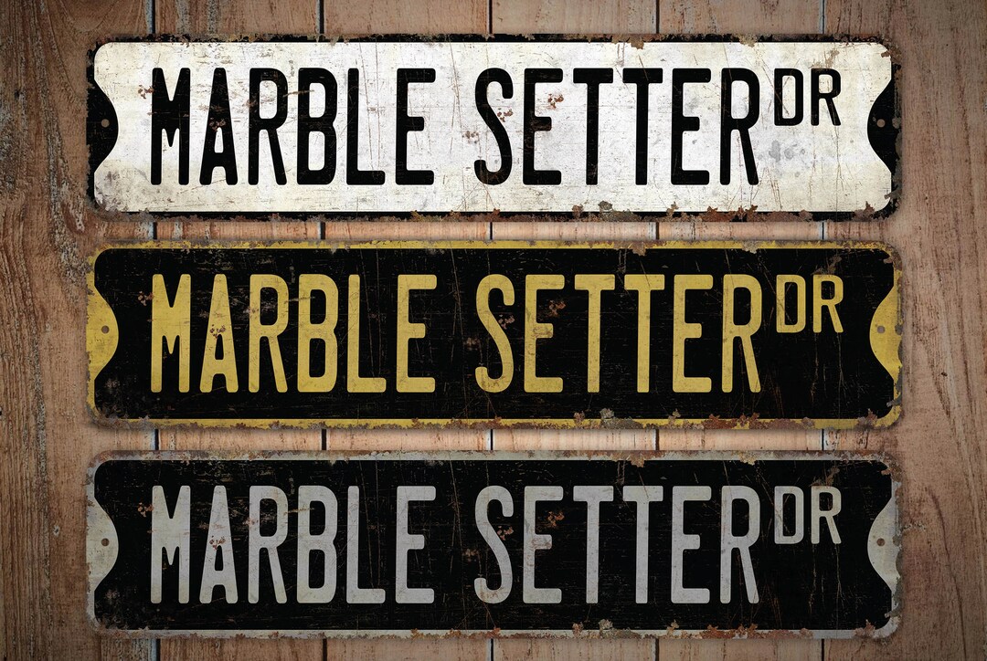 Marble Setter Marble Setter Sign Marble Setter Decor Vintage Style Sign ...