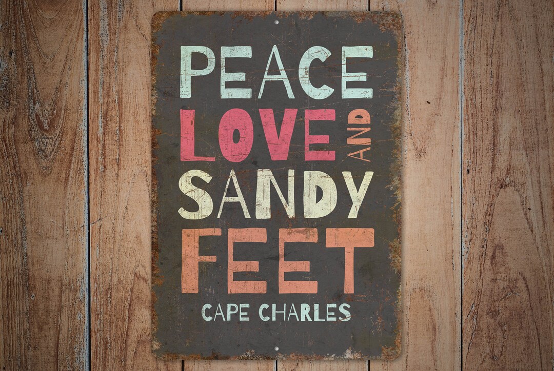 Peace Love and Sandy Feet - Peace Love Sign - Peace Love Decor - Beach ...