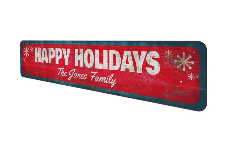 Custom Happy Holidays Sign - Custom Family Christmas Sign - Premium ...