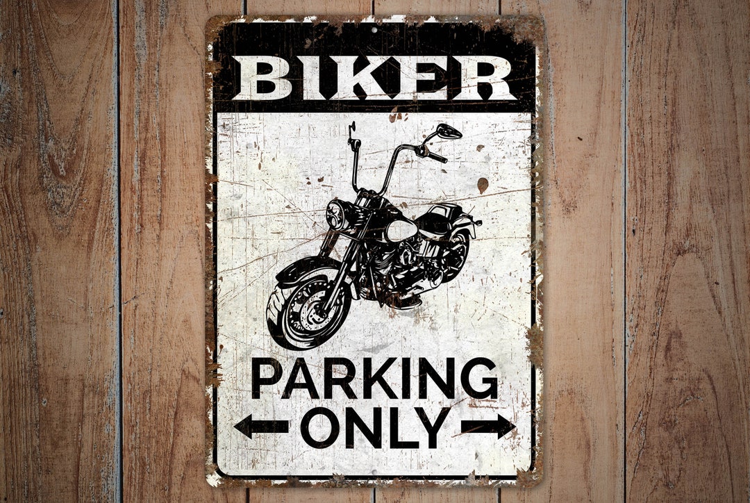 Biker Parking Sign Biker Parking Biker Parking Only Biker Parking Decor ...