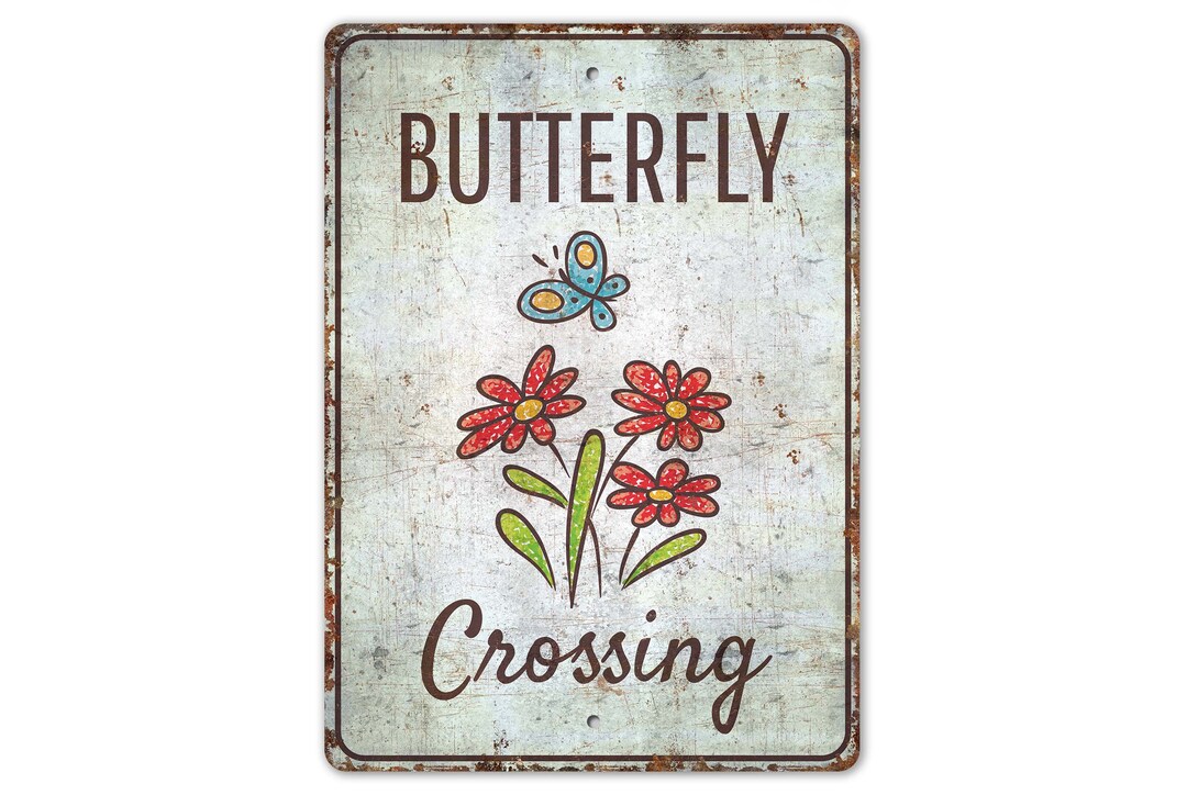 Butterfly Crossing Sign - Butterfly Crossing -butterfly Sign ...
