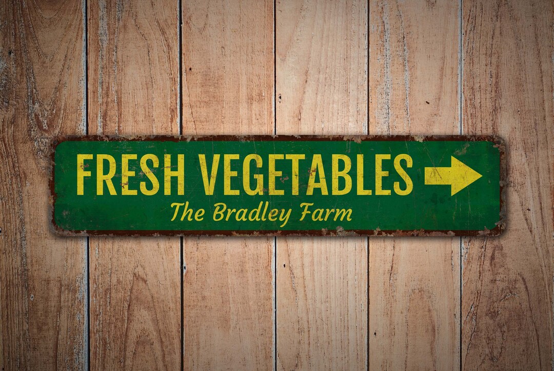 Fresh Vegetable Sign - Farm Vegetables - Farm Arrow Sign - Fresh ...