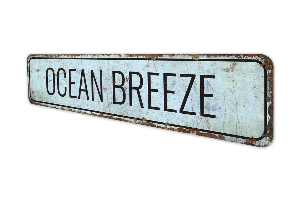 Ocean Breeze - Beach House Sign - Custom Beach Decor - Vintage Style ...
