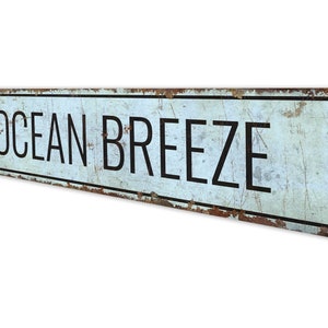 Ocean Breeze - Beach House Sign - Custom Beach Decor - Vintage Style ...