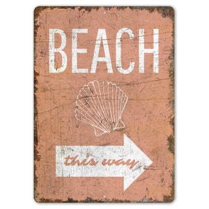 Beach This Way - Beach Direction Sign - Beach Sign - Vintage Style Sign ...