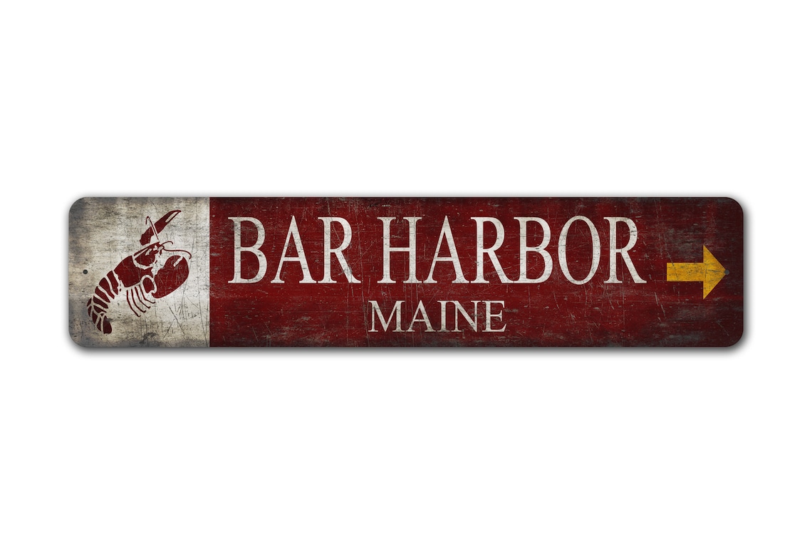 Bar Harbor Sign Bar Harbor Arrow Sign Bar Harbor Decor - Etsy