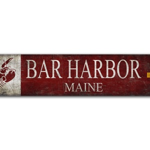 Bar Harbor Sign - Bar Harbor Arrow Sign - Bar Harbor Decor - Custom Bar ...