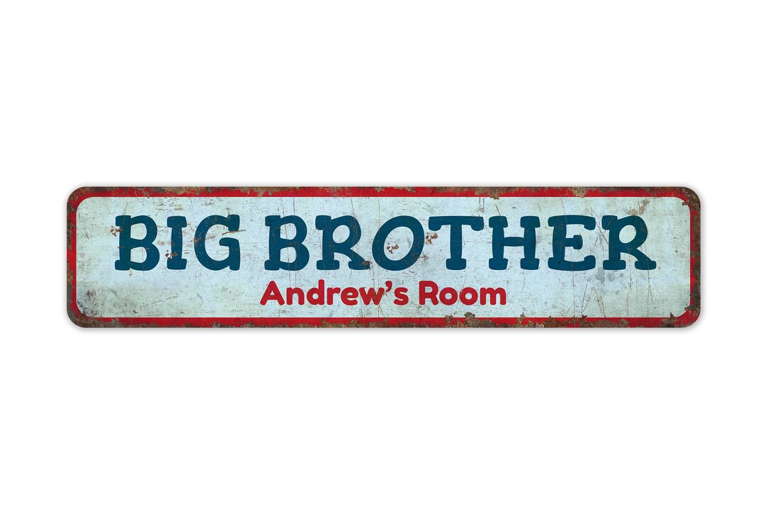Big Brother Room - Kids Room Sign - Kids Room Decor - Vintage Style ...