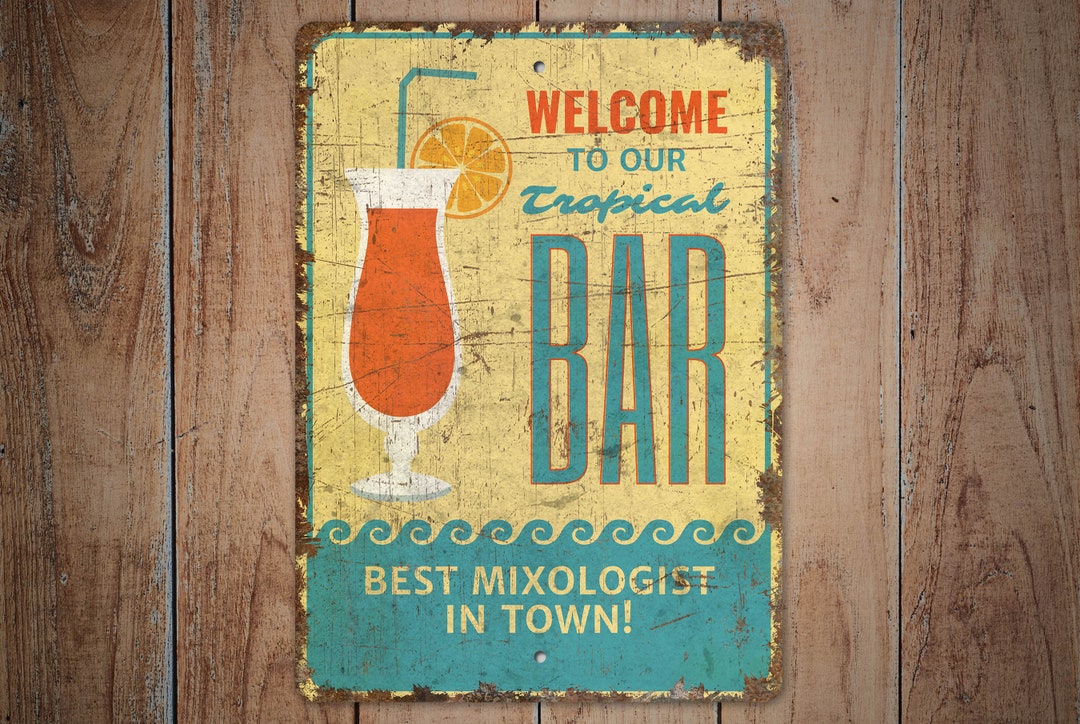 Tropical Bar Sign - Tropical Bar - Tropical Bar Decor - Pub Decor - Bar ...
