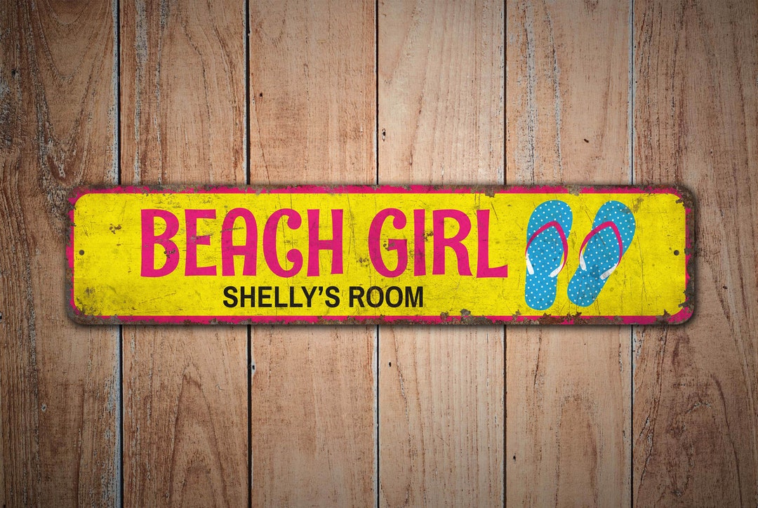 Beach Girl Room Sign Kids Room Sign Kids Room Decor Vintage Style Sign ...