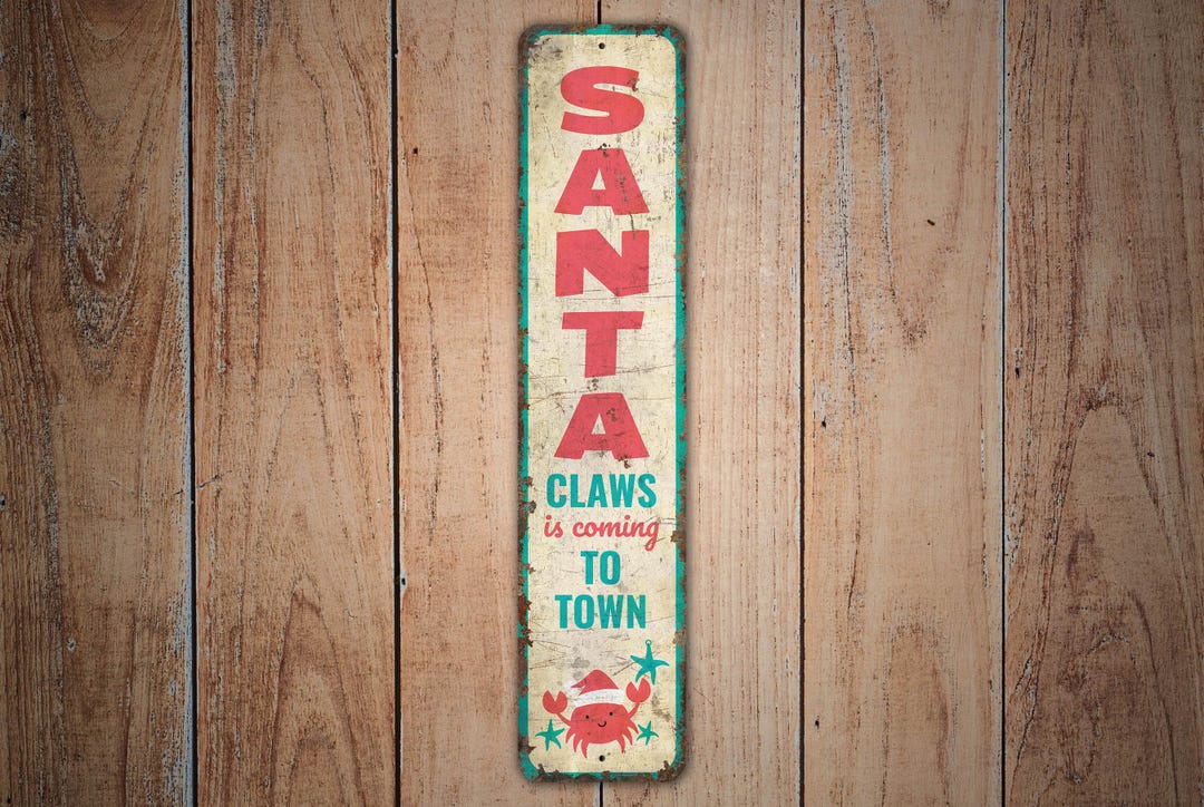 Santa Claws Sign - Beach Santa Sign - Christmas Sign - Christmas Decor ...