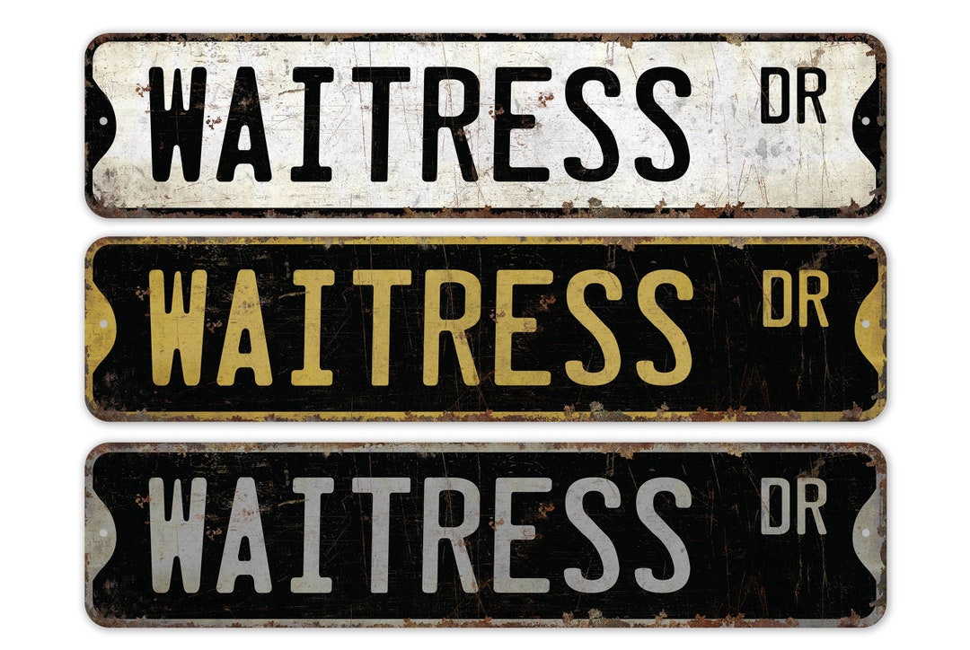 Waitress - Waitress Sign - Waitress Decor - Vintage Style Sign - Custom ...