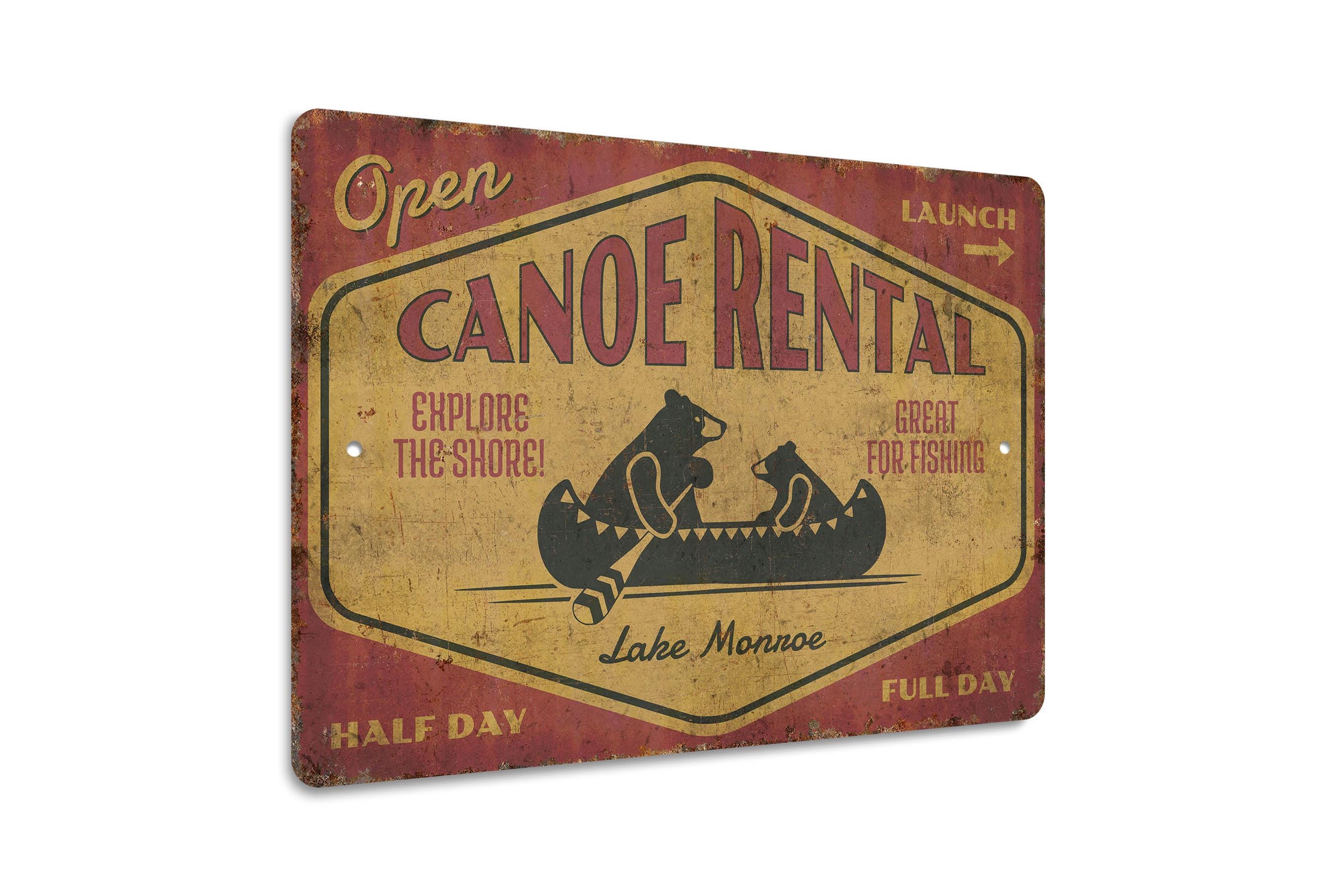 Canoe Rental Sign - Canoe Rental Decor - Canoe Rental Shop - Custom ...