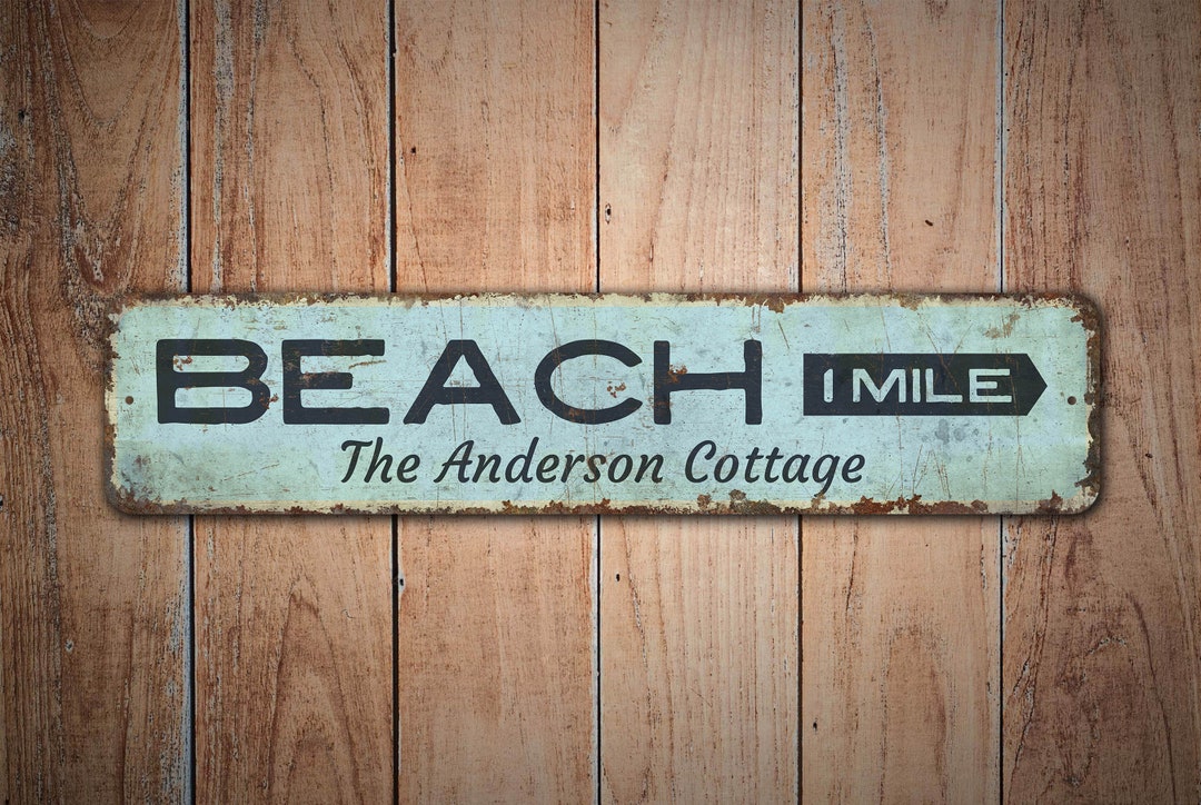 Beach - Beach Sign - Beach Decor - Beach Cottage Sign - Vintage Style ...