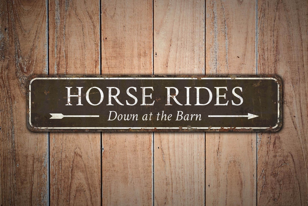 Horse Rides Sign - Horse Riding Sign - Barn Decor - Custom Arrow Sign ...