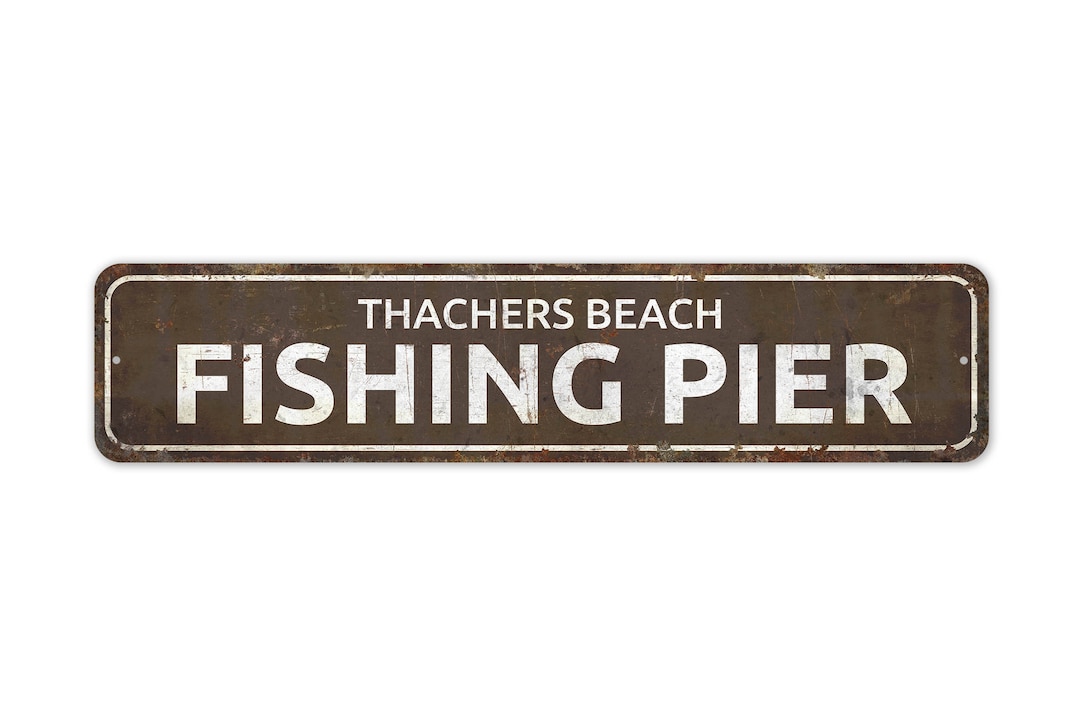 Fishing Pier - Fishing Pier Sign - Fishing Pier Decor - Vintage Style ...