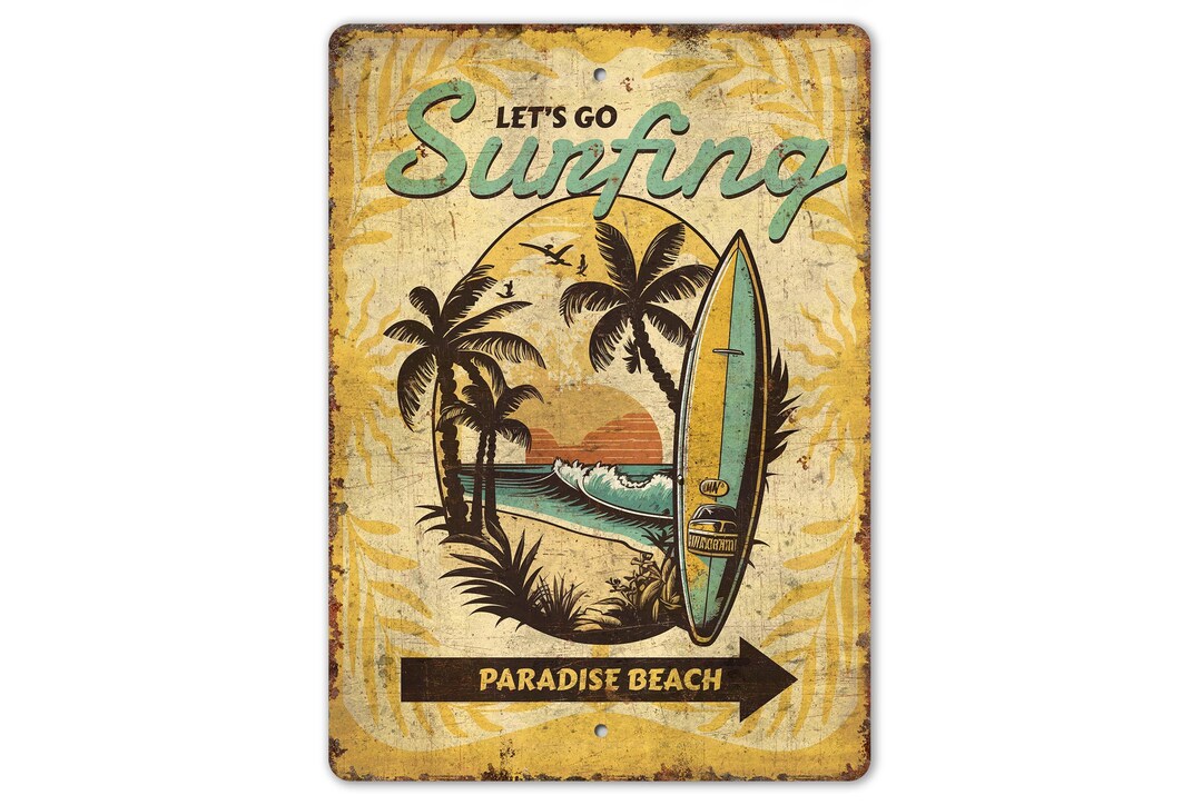 Let's Go Surfing Sign - Surfing Sign - Surfing Lover Gift - Beach House ...