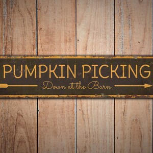 Pumpkin Picking Sign - Custom Arrow Sign - Barn Sign - Pumpkin Picking ...