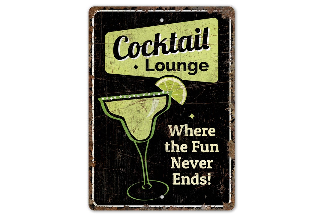 Cocktail Lounge Sign - Cocktail Lounge - Cocktail Lounge Decor - Pub ...