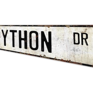 Python - Python Sign - Python Decor - Python Lover Gift - Custom Street ...