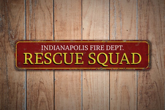 Fire Dept Rescue Team Fire Rescue Squad Vintage Style Sign | Etsy