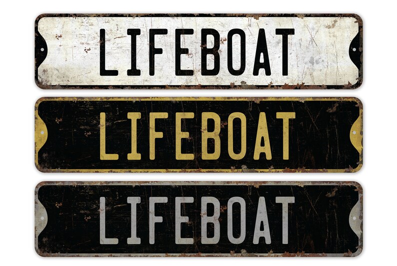 Lifeboat Lifeboat Sign Lifeboat Decor Vintage Style Sign | Etsy