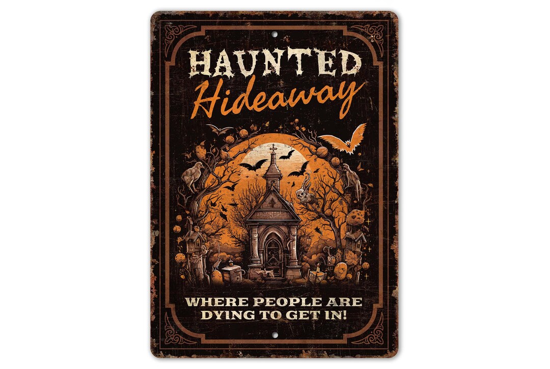 Haunted Hideaway Sign - Halloween Decor - Religious Sign - Christian ...