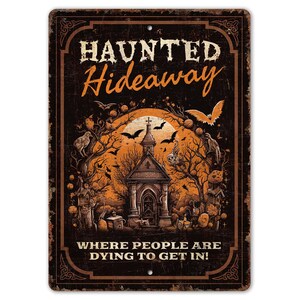 Haunted Hideaway Sign - Halloween Decor - Religious Sign - Christian ...