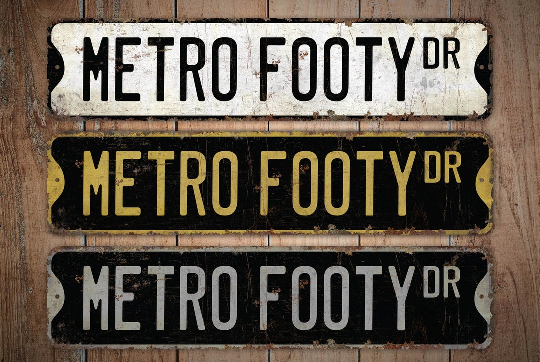 Metro Footy - Metro Footy Sign - Footy Game Sign - Metro Footy Decor ...