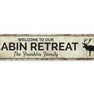 Cabin Retreat - Cabin Retreat Decor - Cabin Retreat Sign - Vintage ...