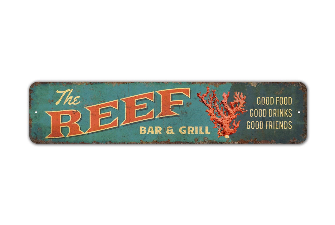 Reef Sign - Reef Decor - Reef Bar and Grill - Beach Bar and Grill - Bar ...