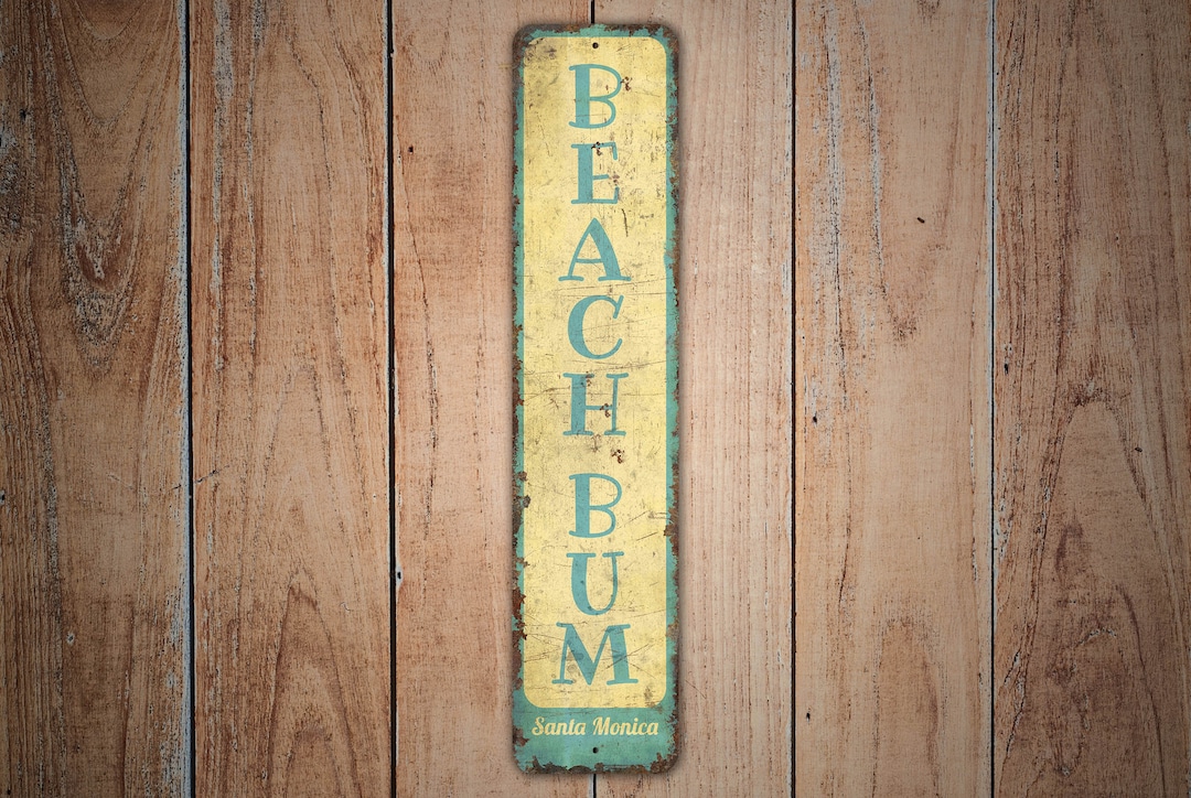 Beach Bum Sign - Beach Bum Decor - Custom Beach Bum - Vintage Style ...