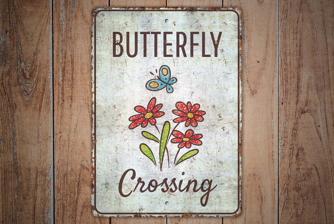 Butterfly Crossing Sign Butterfly Crossing butterfly Sign Butterfly ...