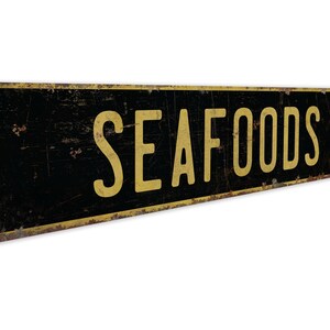 Seafood Sign - Seafood Restaurant - Seafood Decor - Custom Seafood Sign ...