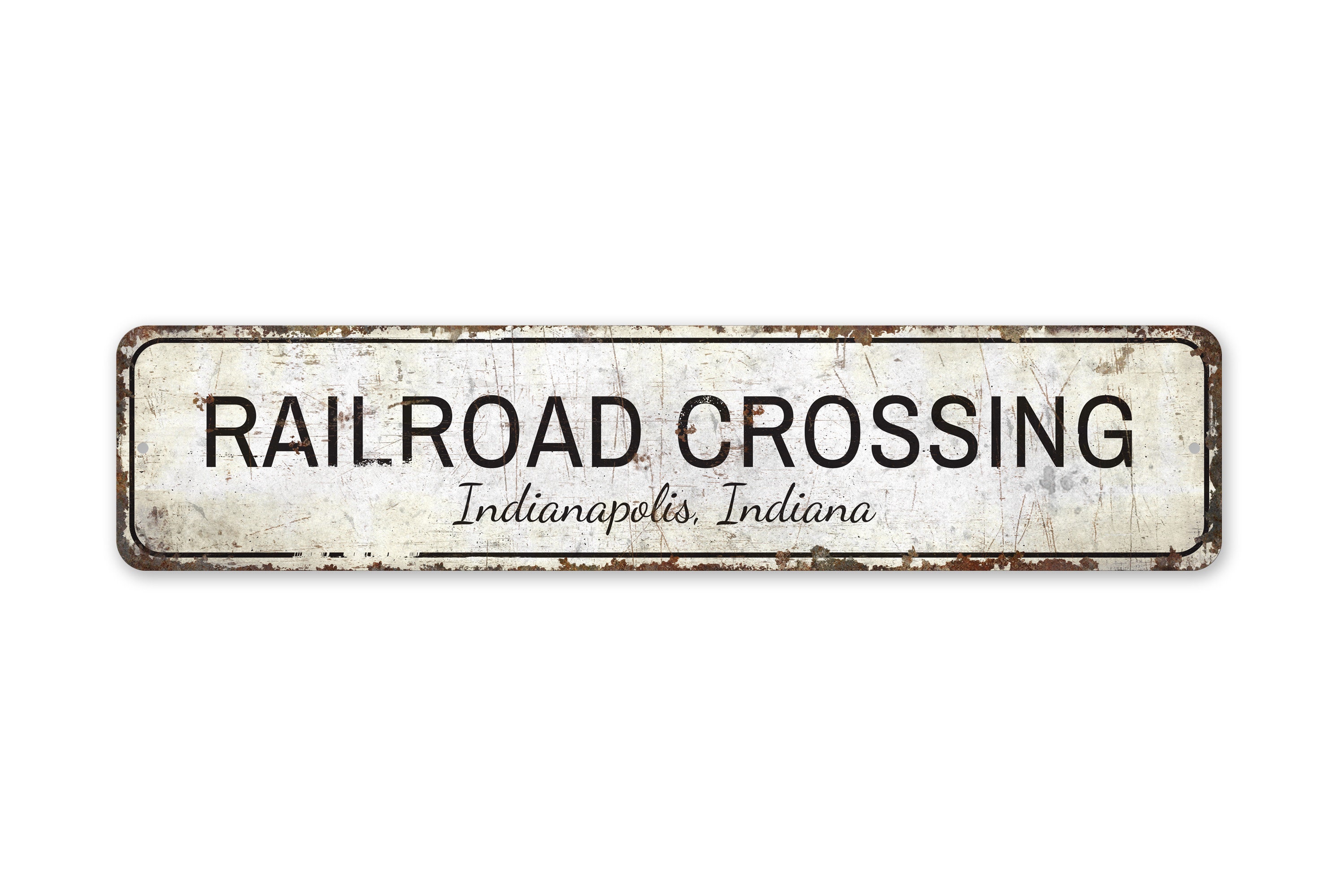 Railroad Crossing - Rail Crossing Sign - Vintage Style Sign - Rail ...