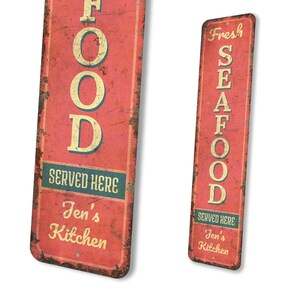 Fresh Seafood Sign - Seafood Restaurant - Fresh Seafood Decor - Vintage ...