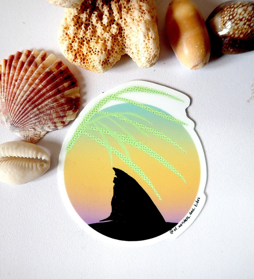 Tropical Shark Fin Sticker Heavy Duty Vinyl Waterproof Great White ...