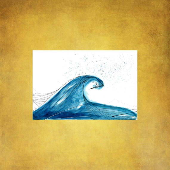 Shape of a Wave Ocean Art Wave Print Geometric Wave - Etsy